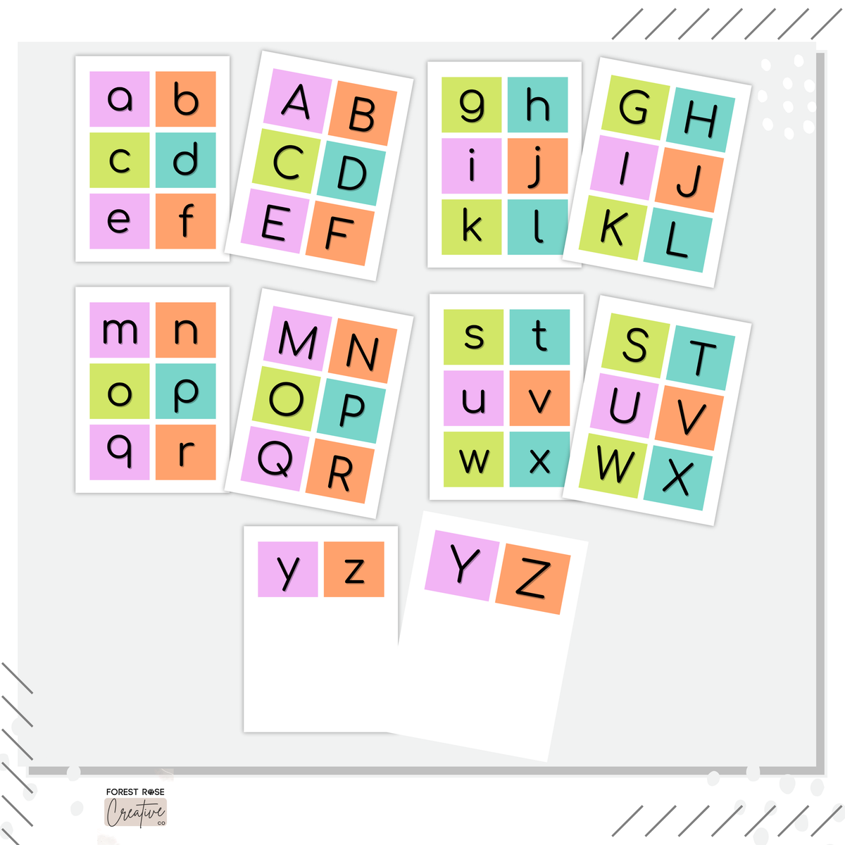 Upper and Lowercase Letter Matching Game – Forest Rose Creative