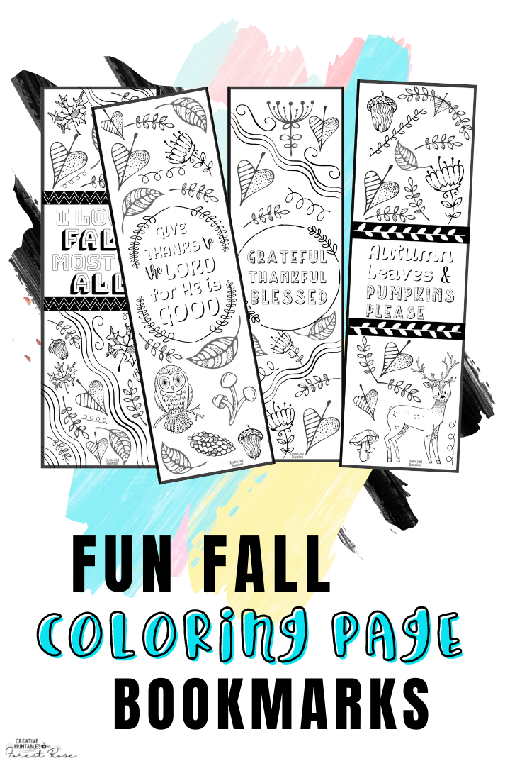 fall bookmark coloring pages